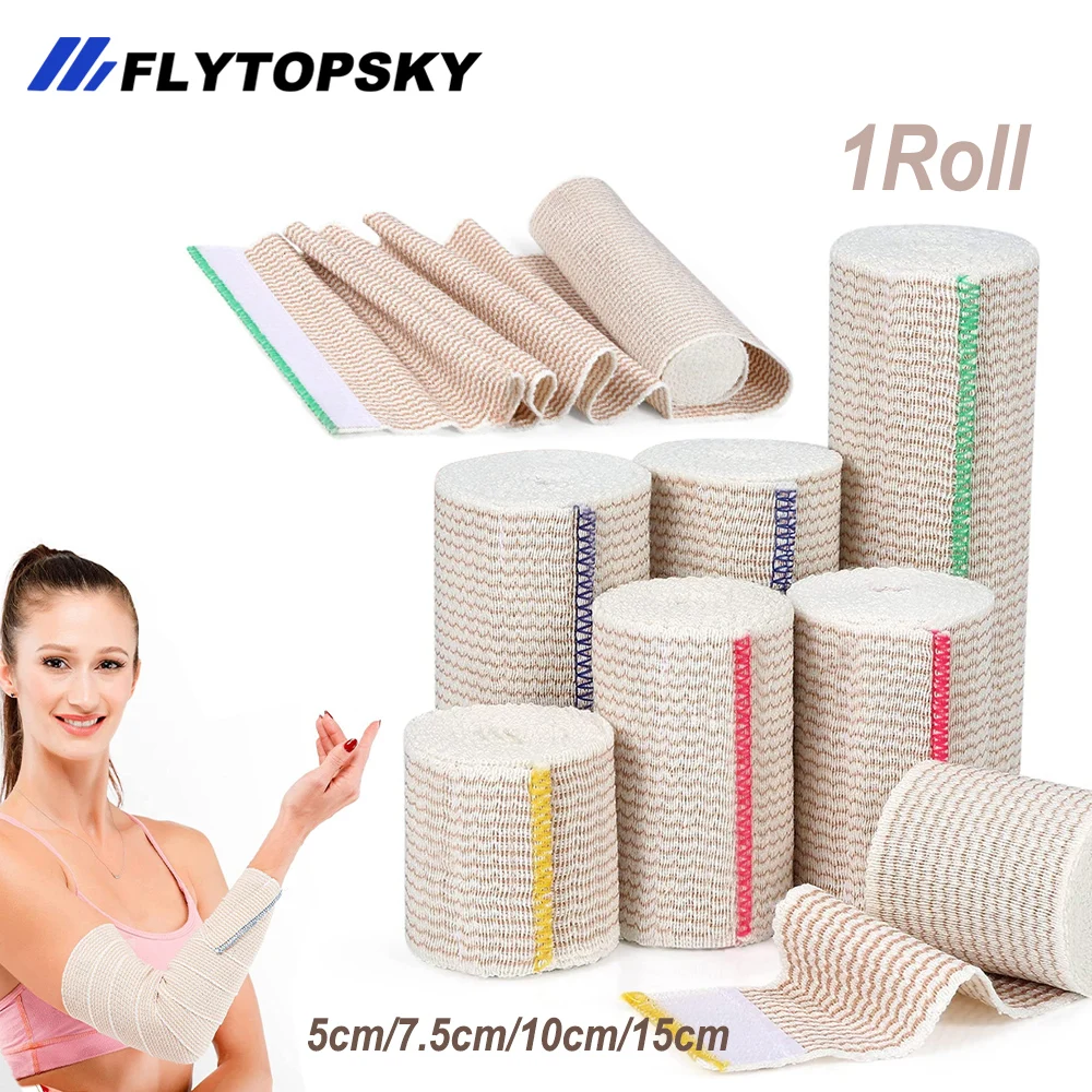 1-Roll-Elastic-Compression-Bandage-Wrap-with-Self-Closure-Cotton-Sports ...