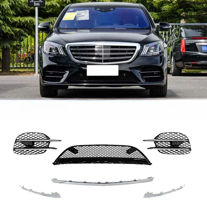 Front-Bumper-Left-Right-Lower-Mesh-Grille-Trim-for-Mercedes-Benz-W222 ...