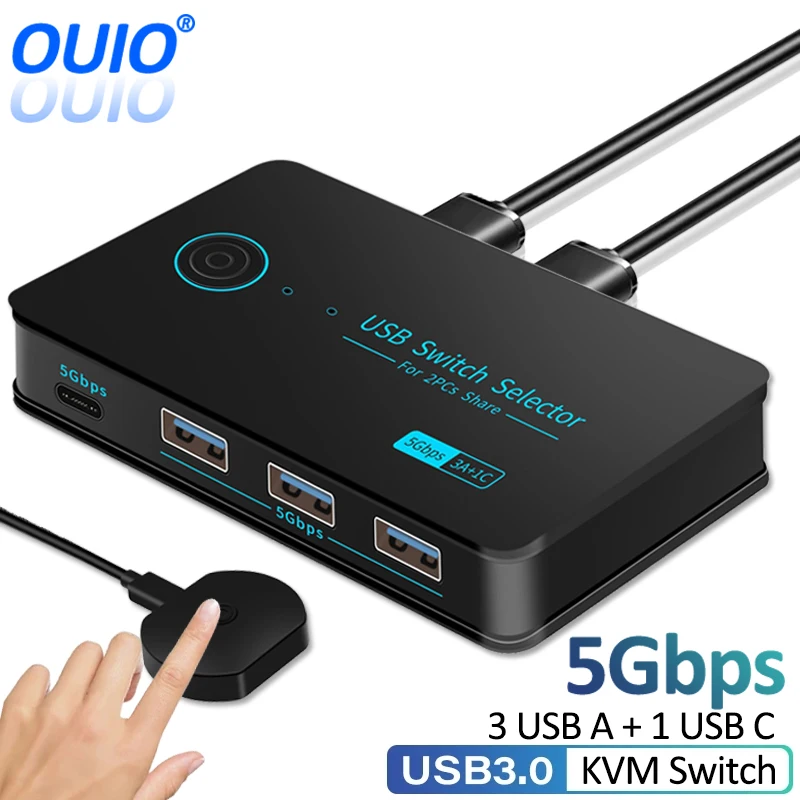 USB-3-0-KVM-Switch-Hotkey-Switcher-Compartilhamento-4-Dispositivos-Adaptador-Hub-Controlador ...