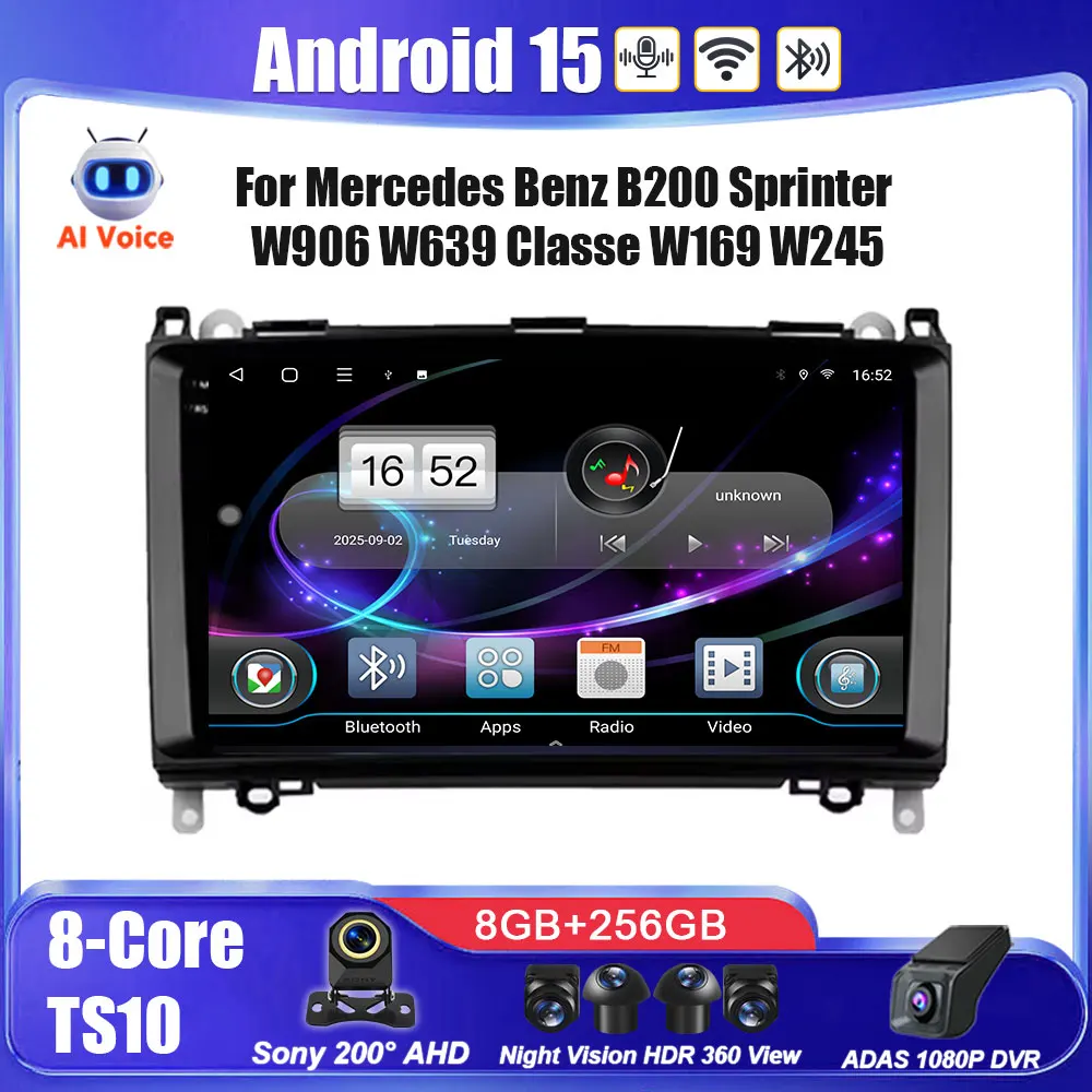 Android 15 For Mercedes Benz B200 Sprinter W906 W639 Classe W169 W245 ...