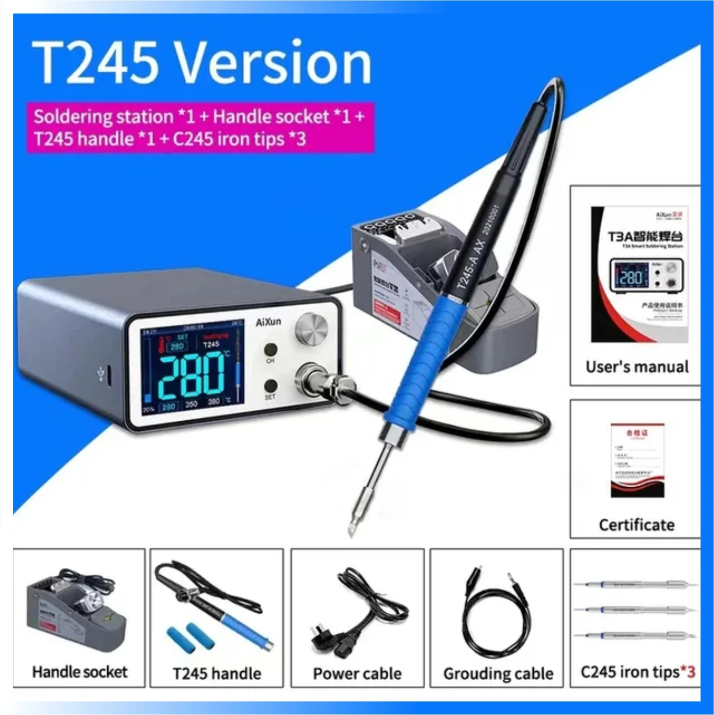 JCID-Aixun-T3A-T3B-intelligent-Welding-Station-With-Soldering-Iron-T115-T245-T210-Handle-Welding ...