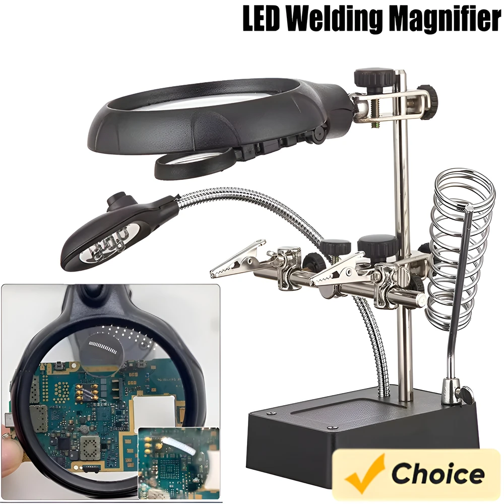 Welding-Magnifying-Glass-3x-Desktop-Welding-Repair-Tool-LED-Light ...