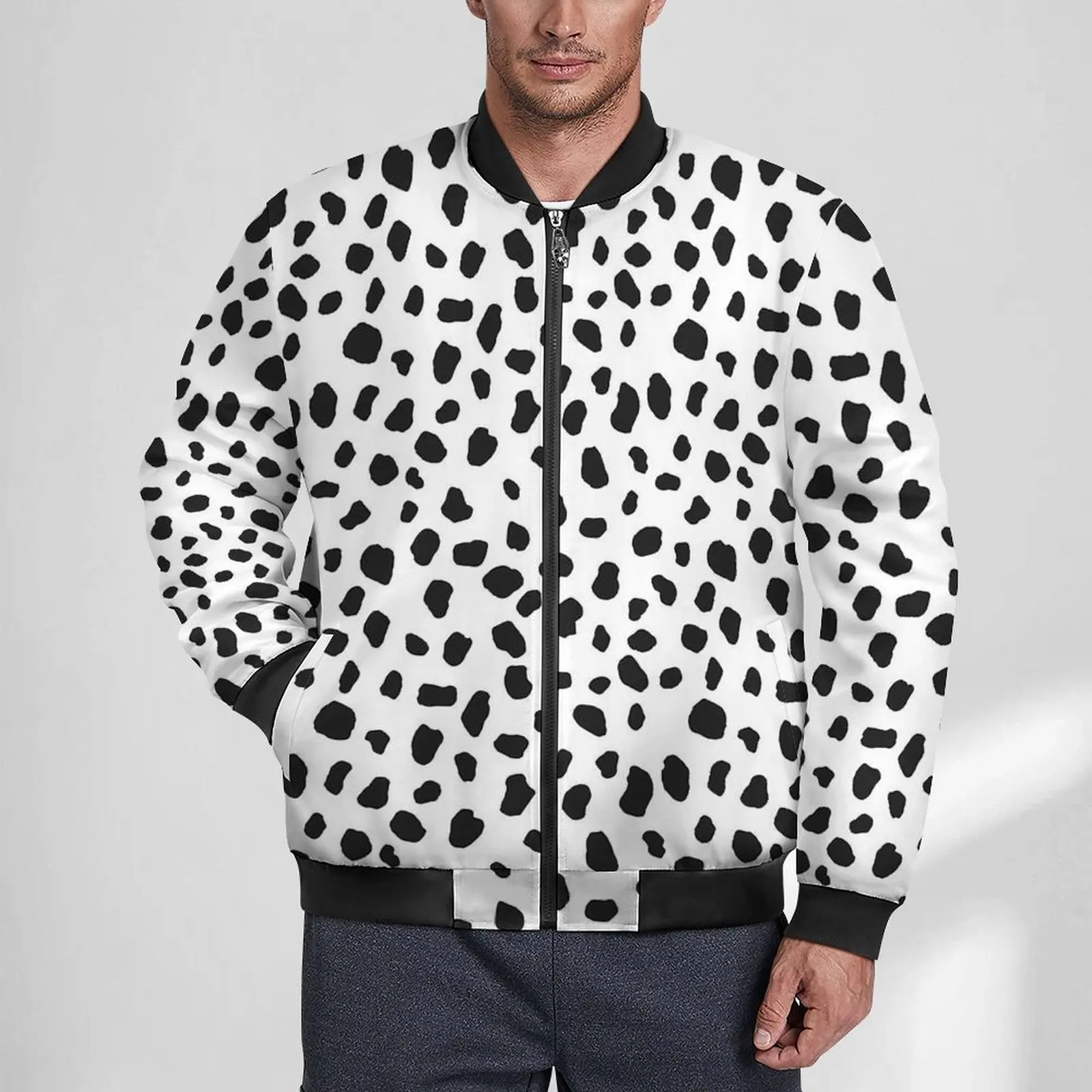 Dalmatian Jackets Spotted Animal Print Waterproof Autumn Coats Man ...