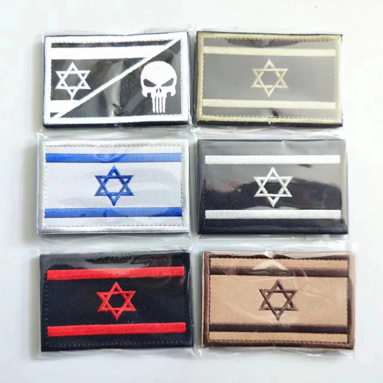1pcs Embroidery Israel Flag Brassard Tactical Patch Cloth Punisher ...