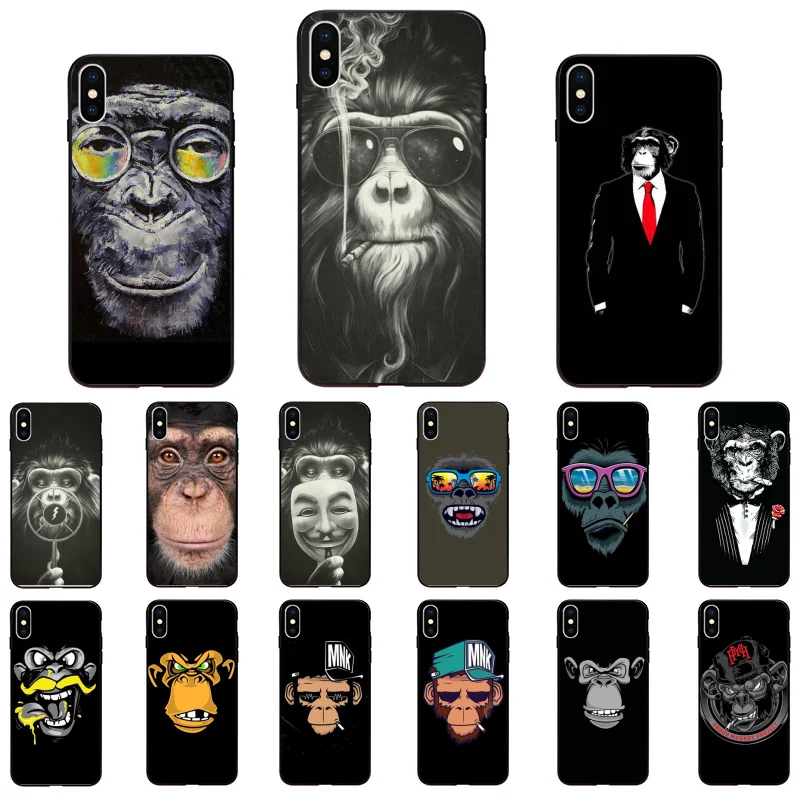 Coque-de-t-l-phone-pour-iPhone-Singe-Cartoon-Animal-Smoke-Objets-15-14 ...