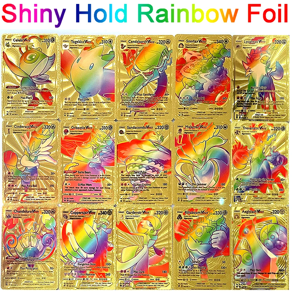 Gold Black Pokemon Cards | Pokemon Metal Gold Card Box | Carte Pokemon ...