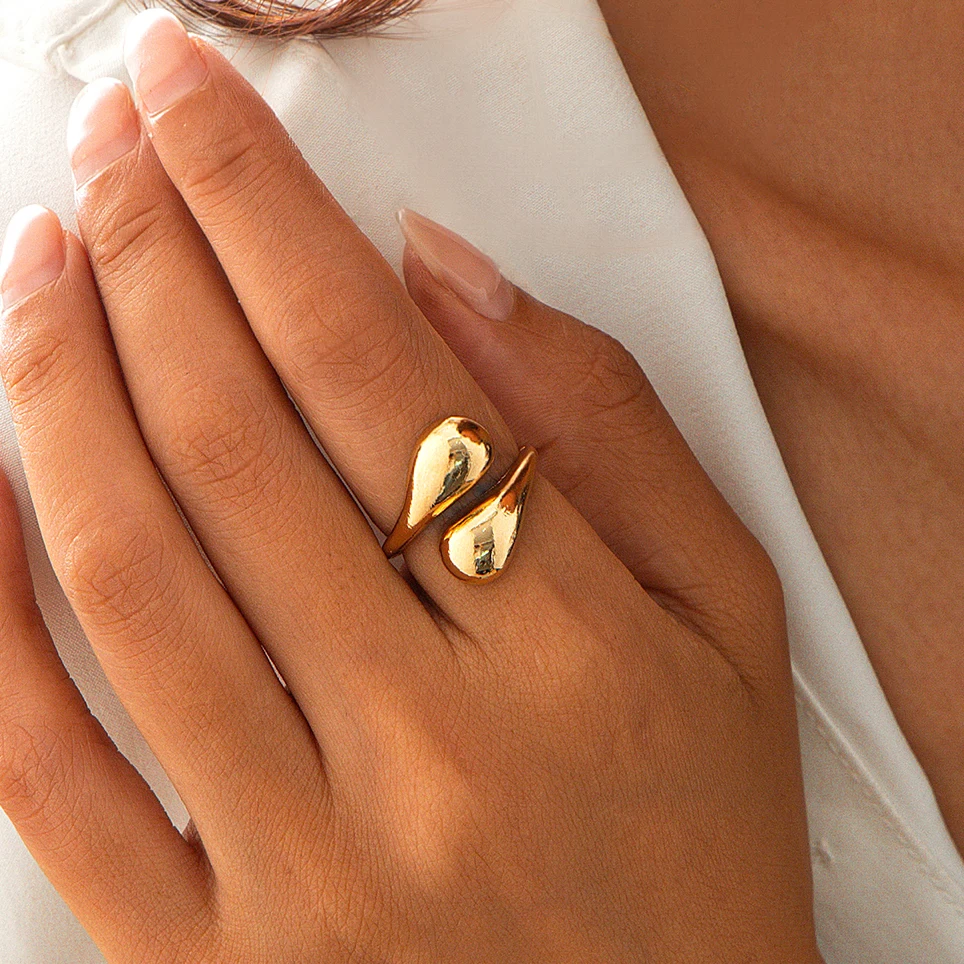 Ingemark-Minimalism-Creative-Smooth-Water-Drop-Rings-Women-Vintage ...