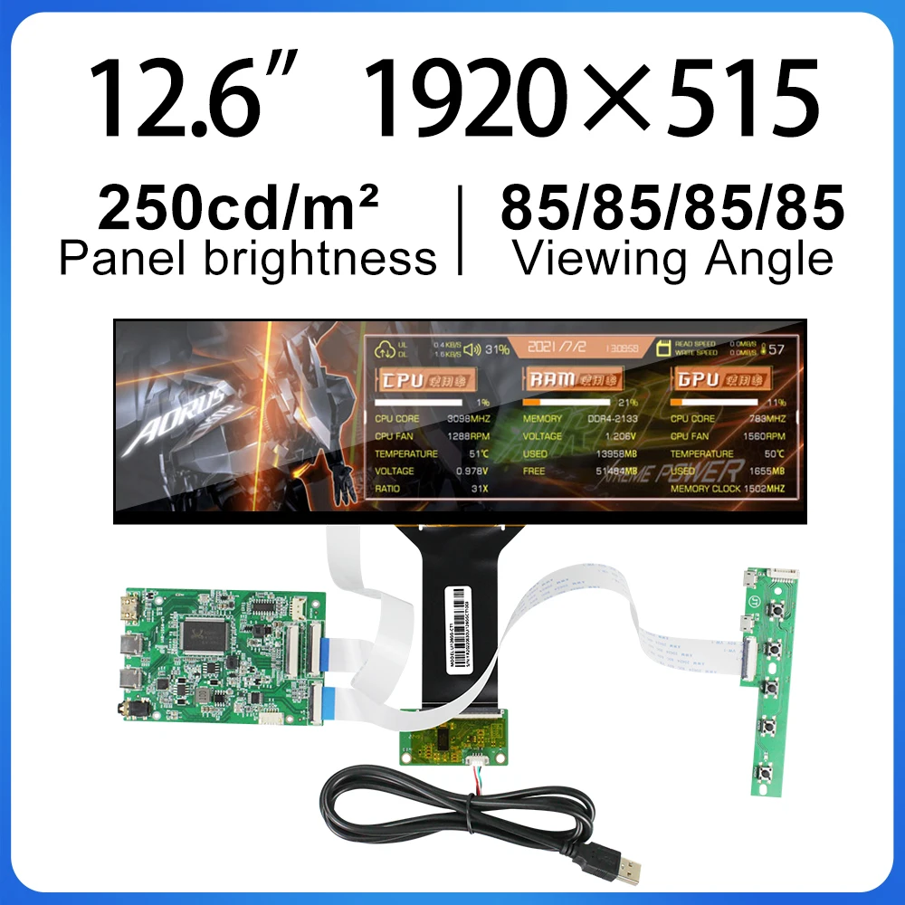 12-6inch-Touch-scrren-with-Type-c-LCD-Controller-Long-Strip-NV126B5M ...