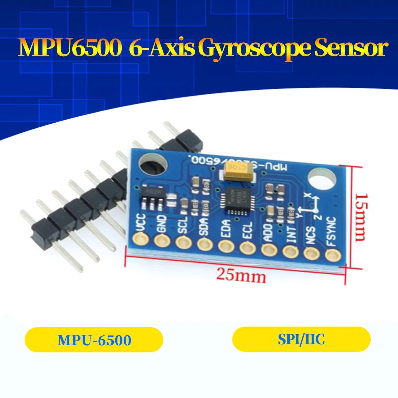 IIC-I2C-SPI-MPU6500-MPU-6500-6-Axis-Gyroscope-Accelerometer-Sensor-Module-Replace-MPU6050-For ...