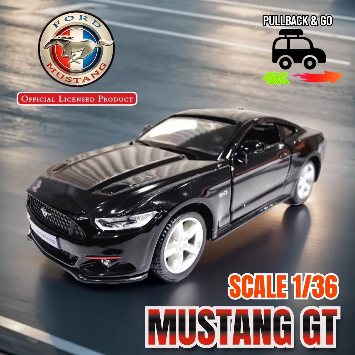 Ford-Mustang-GT-Pullback-Toy-Car-Model-Diecast-Replica-1-36-Scale ...