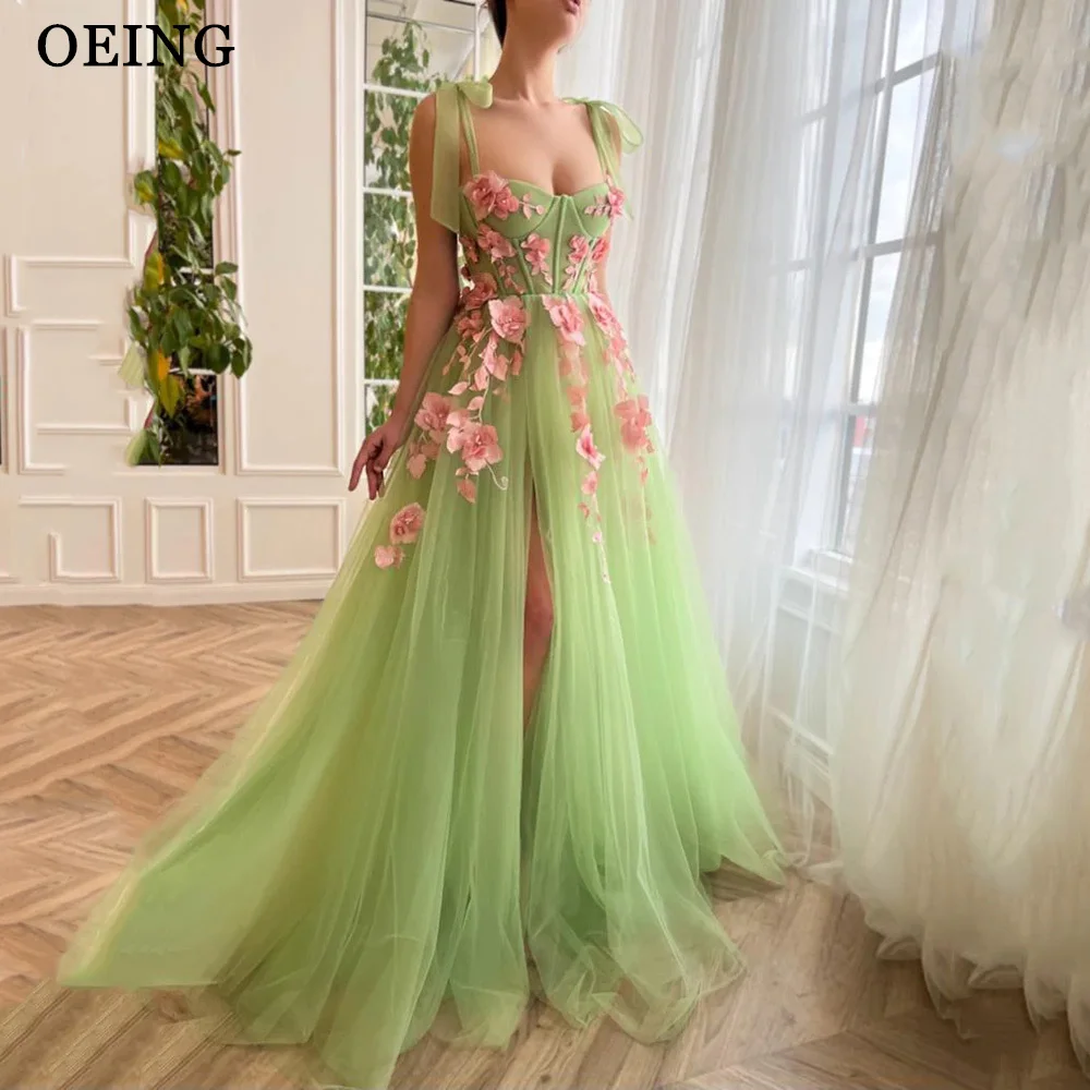 OEING-Robe-de-Soir-e-Trap-ze-Vert-Clair-Tenue-de-Bal-de-Princesse ...