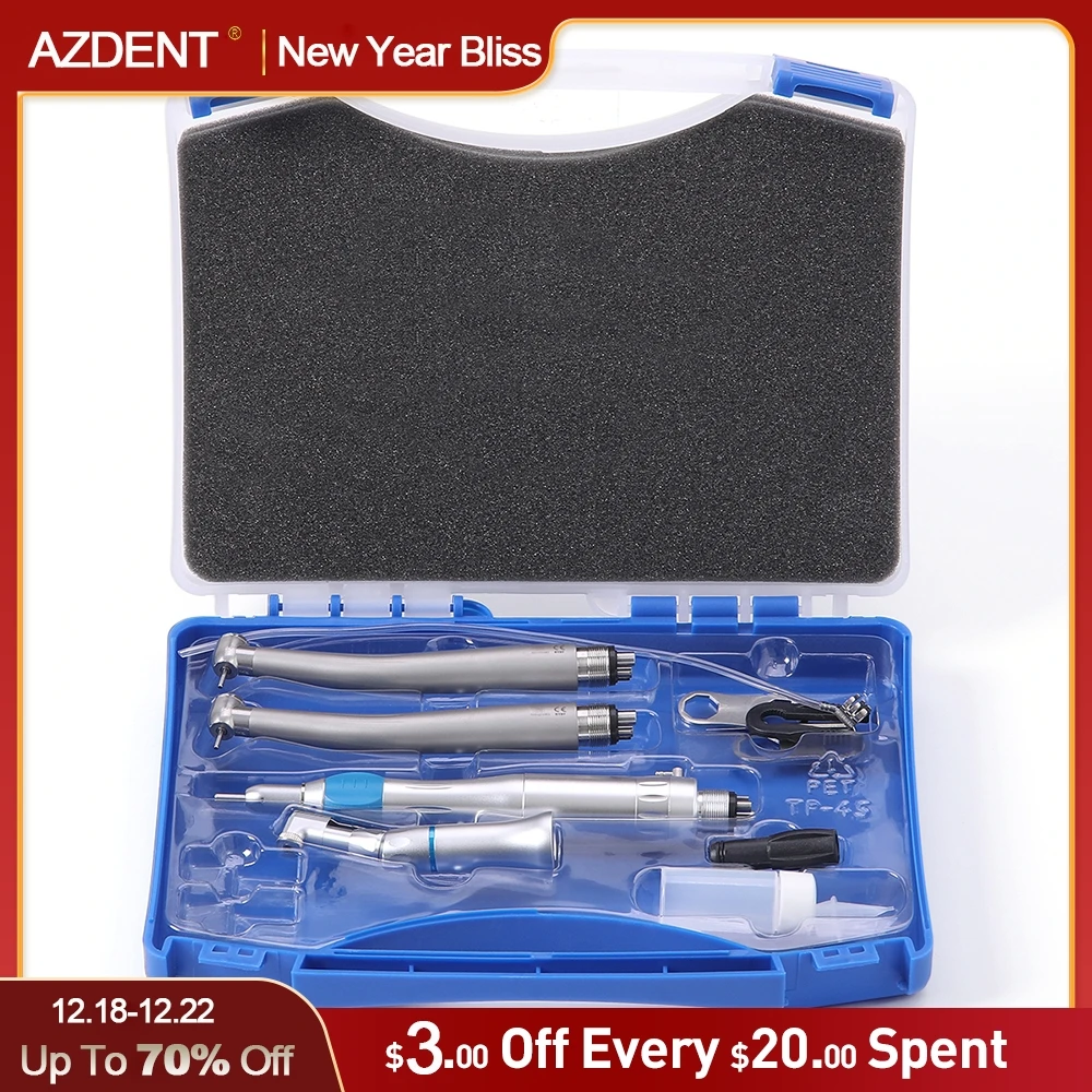 AZDENT-Dental-High-Low-Speed-Handpiece-Kit-Straight-Contra-Angle-Single ...