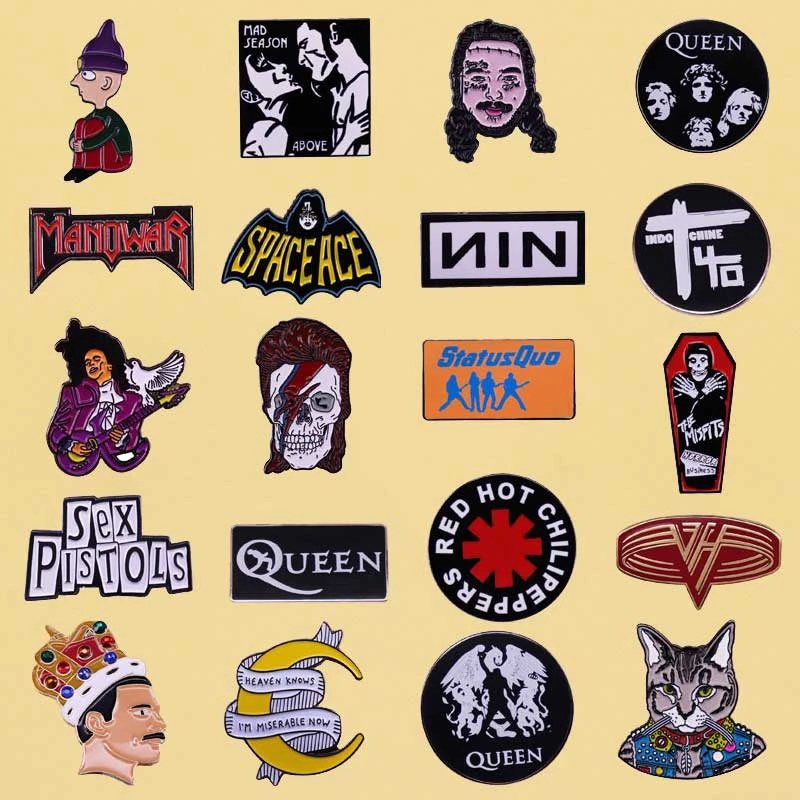 Metal Rock Band Badges Brooch Pin | Pin Metal Bands Rock Music ...