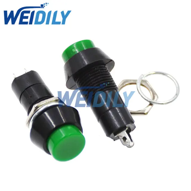 5Db 2 Tűs Műanyag 12 Mm-Es Nyomógomb Reteszelő Pillanatnyi Kapcsoló 3A ...