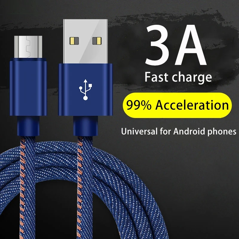 Micro USB Cable 3A Nylon Weave Fast Charge Data Cable for Xiaomi ...