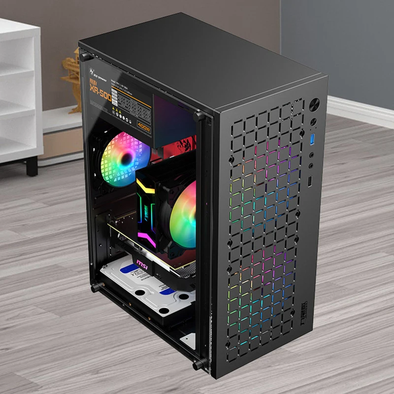 Micro-ATX-ITX-Transparent-DIY-PC-Case-Glass-Desktop-Computer-Case-HDD ...