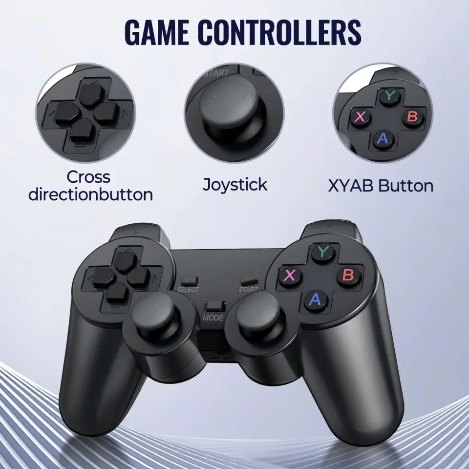 20000+ Game Stick 4K Video Game Consoles 2Pcs 2.4G Wireless Gamepad ...