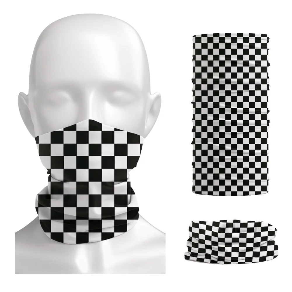 Checkered-Ska-Printed-Headband-Neck-Warmer-Gaiter-Unisex-Racing-Cycling ...