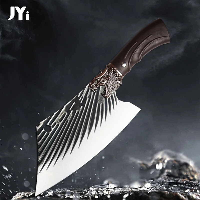Forged-Cleaver-Chopping-Kitchen-Knife-Butcher-Slaughter-Cutter-Fish ...