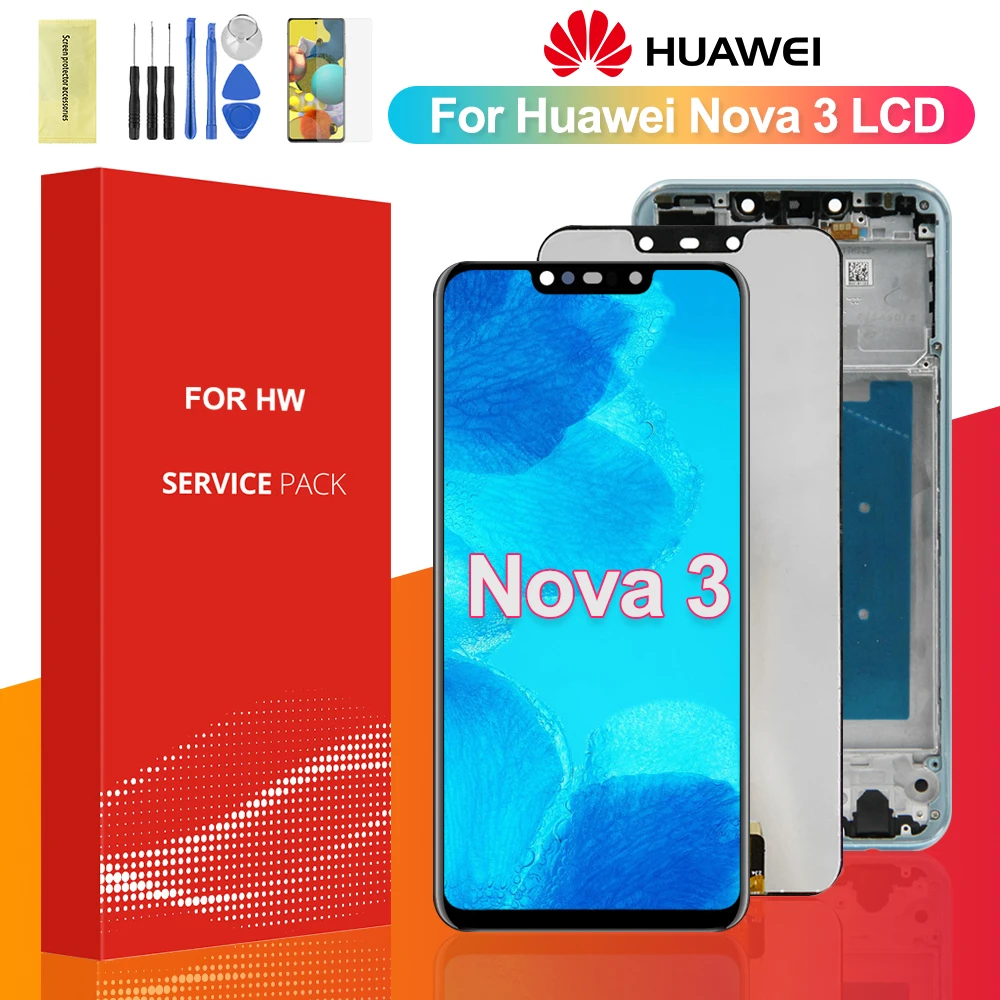 Original 6.3''display For Huawei Nova 3 Lcd Display Touch Screen With ...