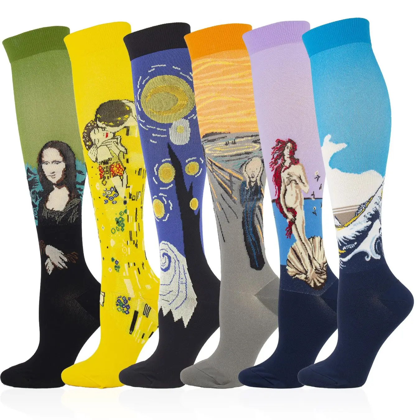 Newest Compression Socks Man Woman Oil Leg Pressure Stockings Mona Lisa ...