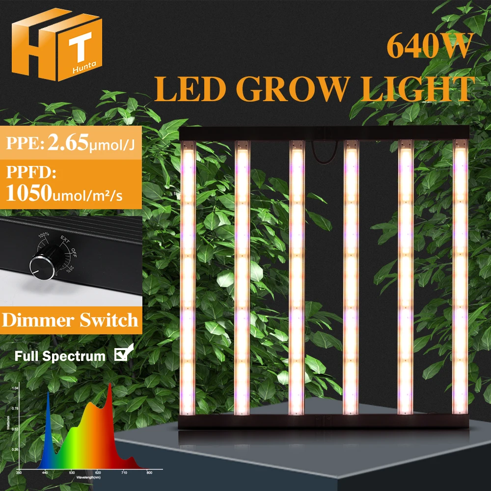 1050 PPFD 640W LED élèvent la lumière LM281B spectre complet 3000K ...