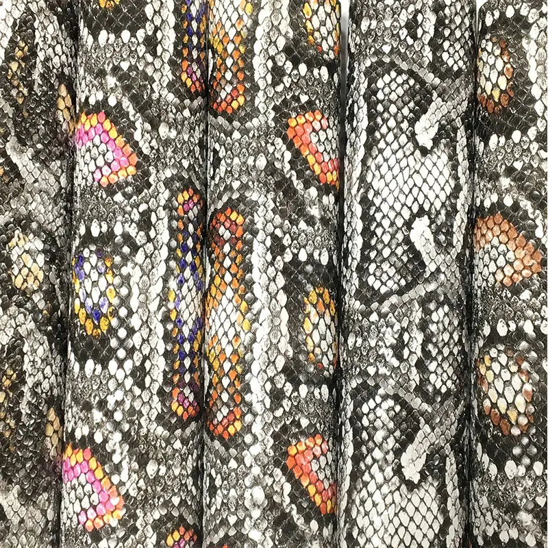 Colorful-Snake-Skin-Printed-PU-Vinyl-Synthetic-Leather-Fabric-Sheet ...