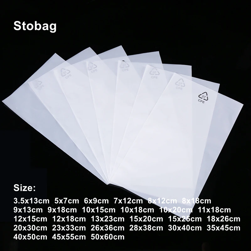 StoBag CPE 서리로 덥은 투명한 편평한 열려있는 정상 비닐 봉투 포장 명확한 주머니 전화 주문 로고 저장 도매| | - AliExpress