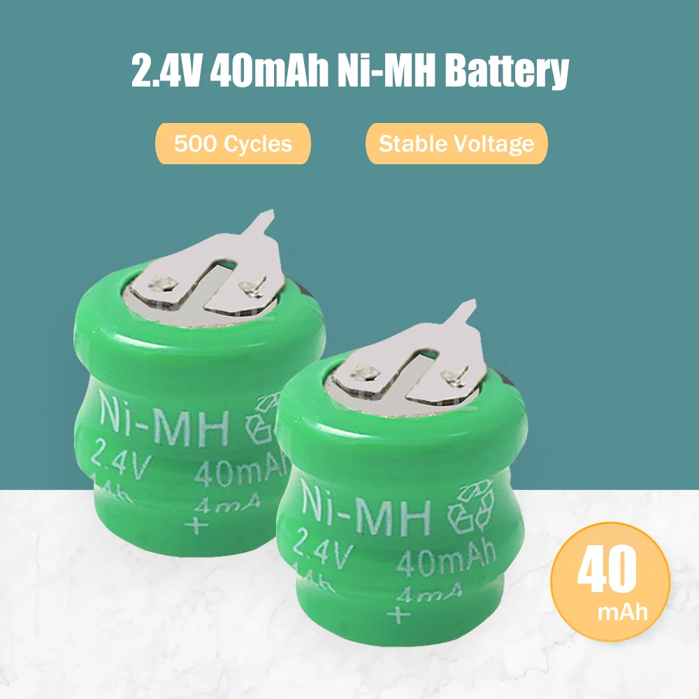 Batería recargable Ni-MH de 2,4 V y 40mAh con Pin para Equipo Solar ...