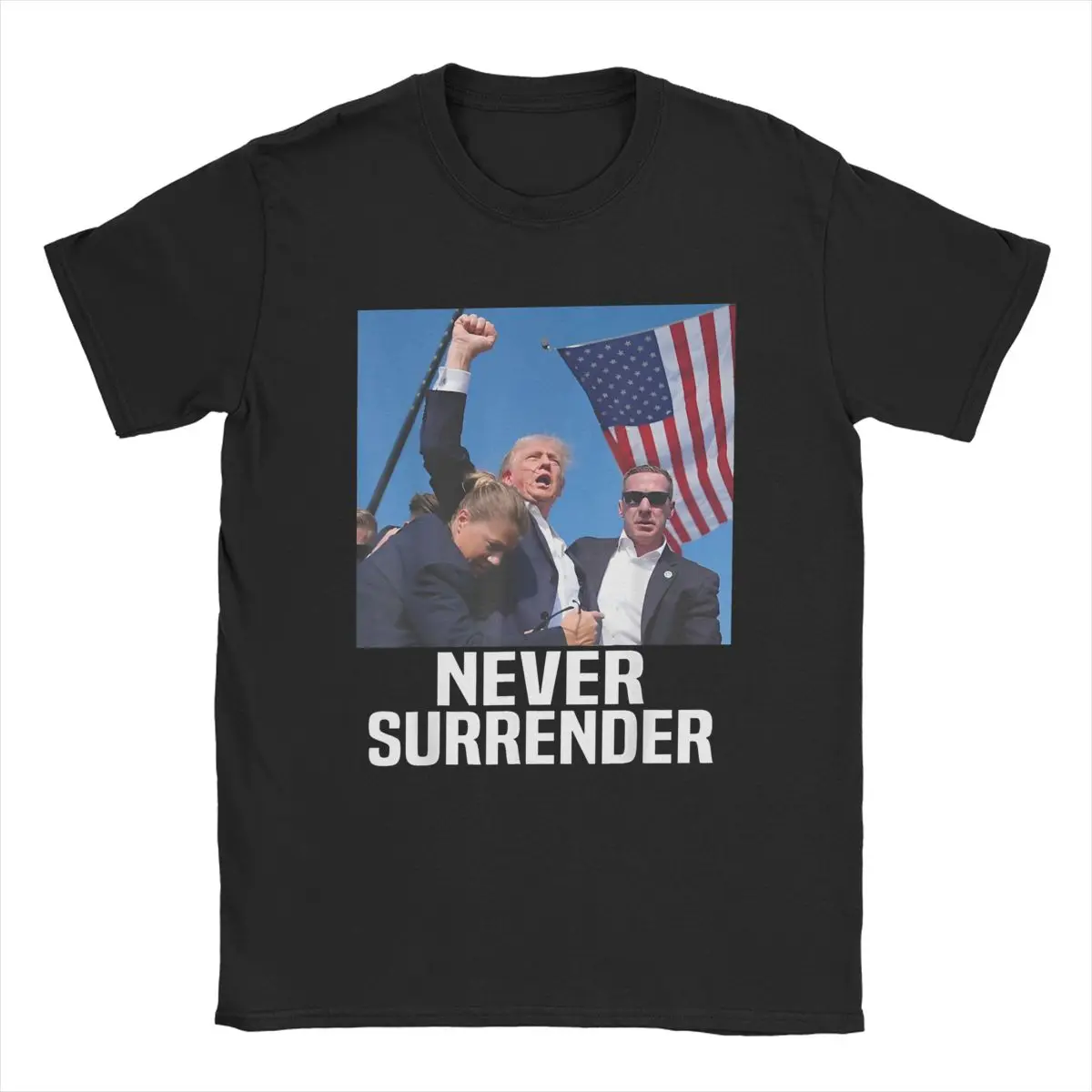 Unique-Trump-Shot-Assassination-Attempt-T-Shirts-Men-O-Neck-100-Cotton ...
