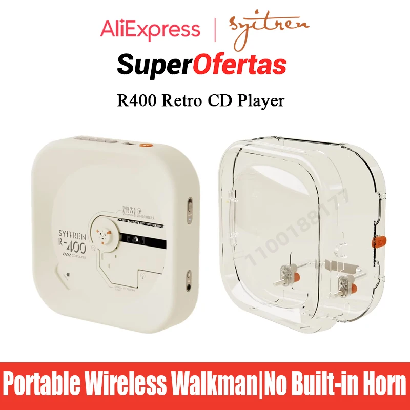 Syitren-R400-Retro-CD-Player-Portable-Bluetooth-Wireless-Walkman-High-Sound-Art-Style-Support ...