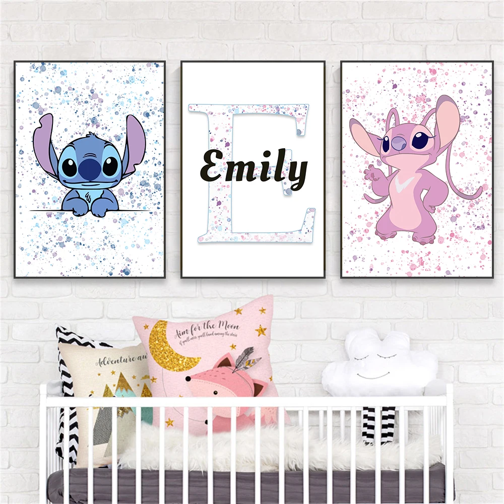 Custom-Name-Poster-Disney-Cartoon-Stitch-Print-Poster-Graffiti-Splash ...