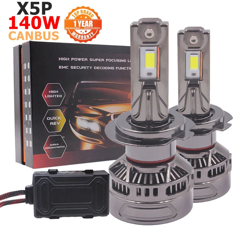 X5P-140W-8000LM-H7-LED-Headlight-CSP-H1-H8-H7-H11-9005-HB3-9012-H4 ...