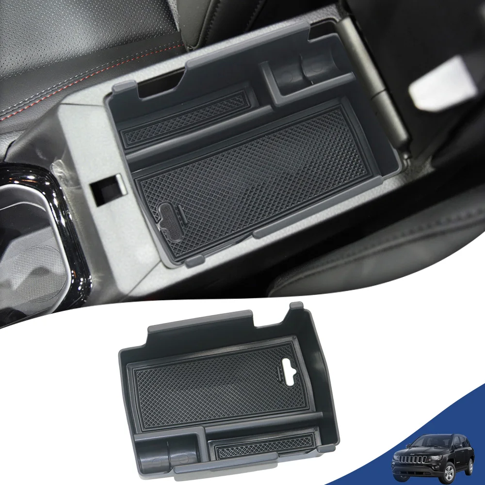Car Central Console Armrest Storage Box Organizer Tray for Jeep Compass ...