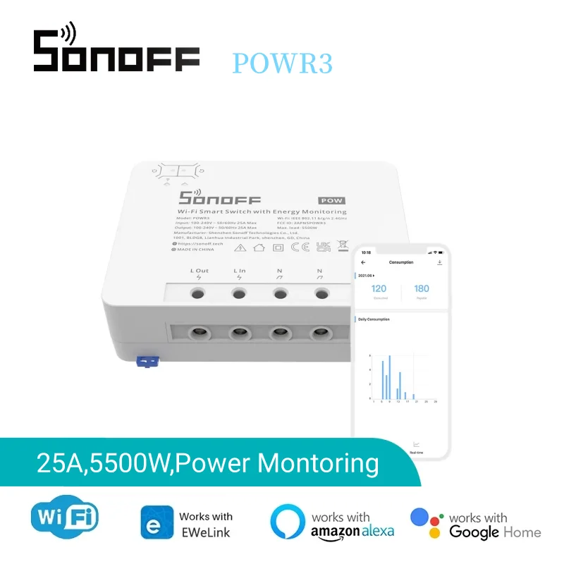 SONOFF-POWR3-WiFi-High-Power-Smart-Switch-And-POW-Elite-Origin-Smart ...