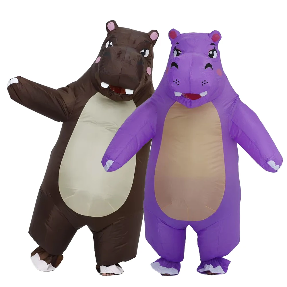 Inflatable Hippo Cute Costume Cartoon Airblown Hippopotamus Cosplay ...