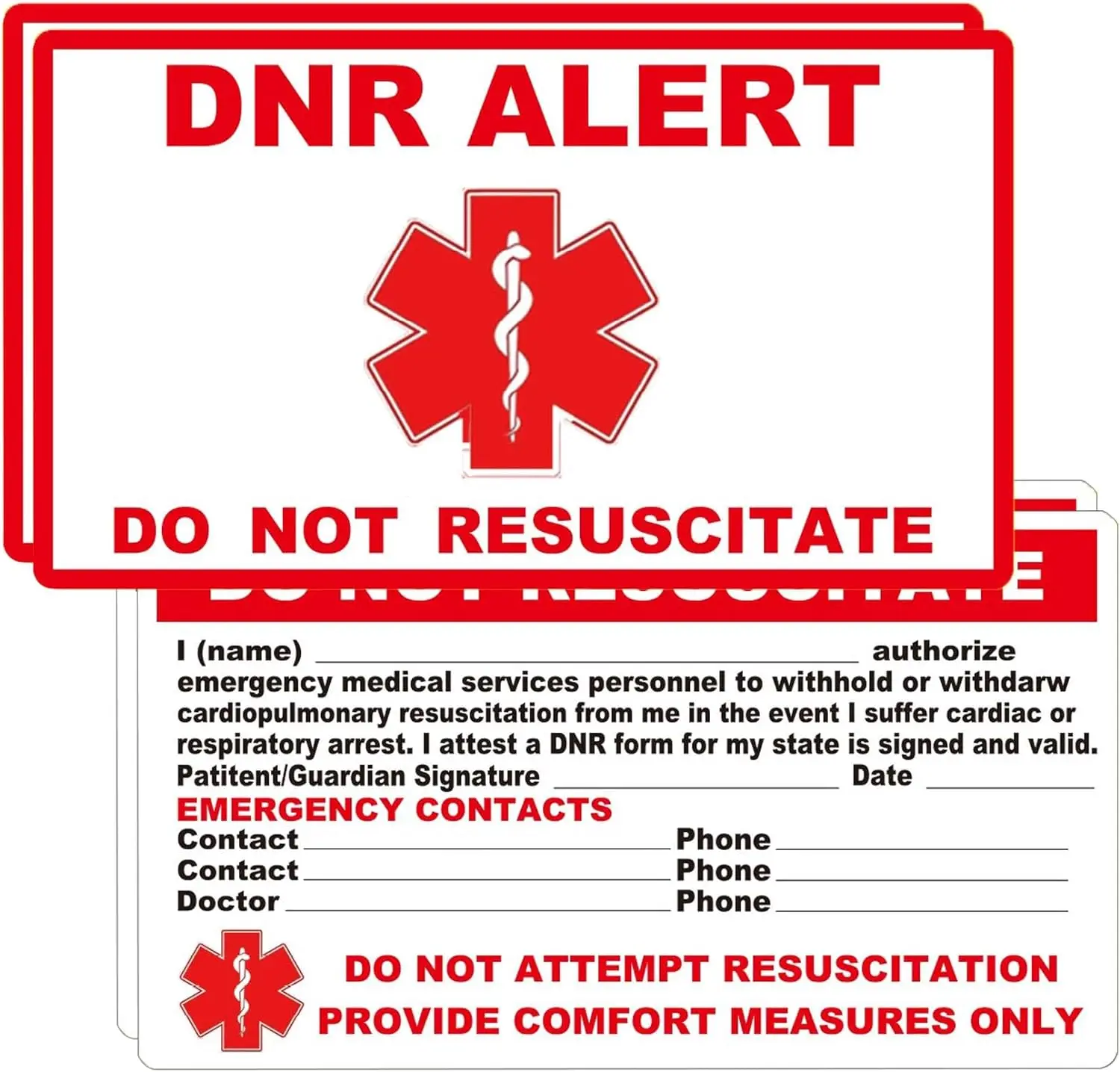 3-5-2inch-DNR-Do-Not-Resuscitate-Medical-Card-Alert-Wallet-Emergency ...