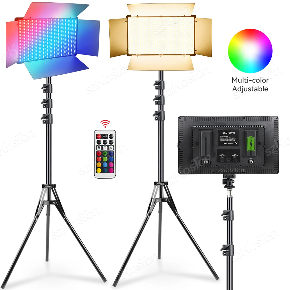 RGB LED Video Lighting Kits Photograph Lamp With 78inch Light Stand ...