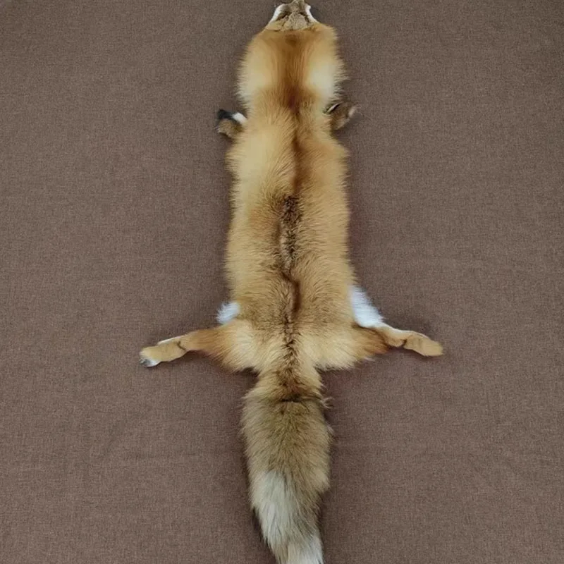 Real-Red-Fox-Pelts-Natural-Tanned-Leather-Hide-Natural-Color-Raw-Silver ...