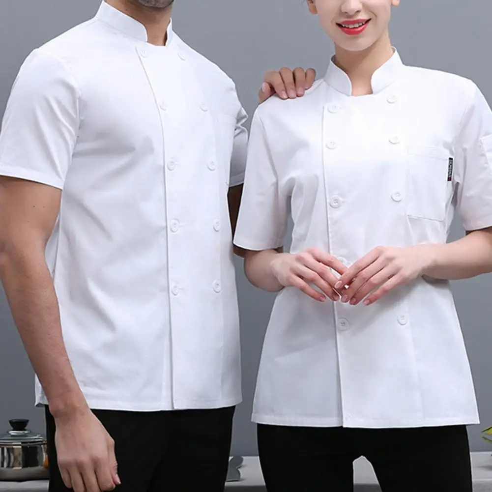 Stylish-Restaurant-Uniform-Quick-Drying-Chef-Jacket-Double-Breasted-Men ...