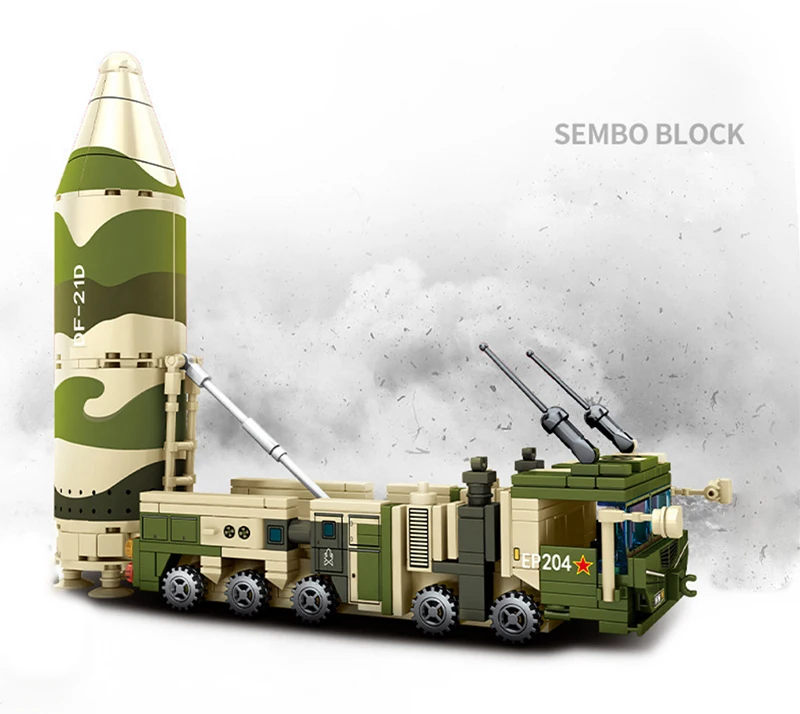 389Pcs Creative WW2 Missile Car Building Blocks DF-21D Anti-ship ...