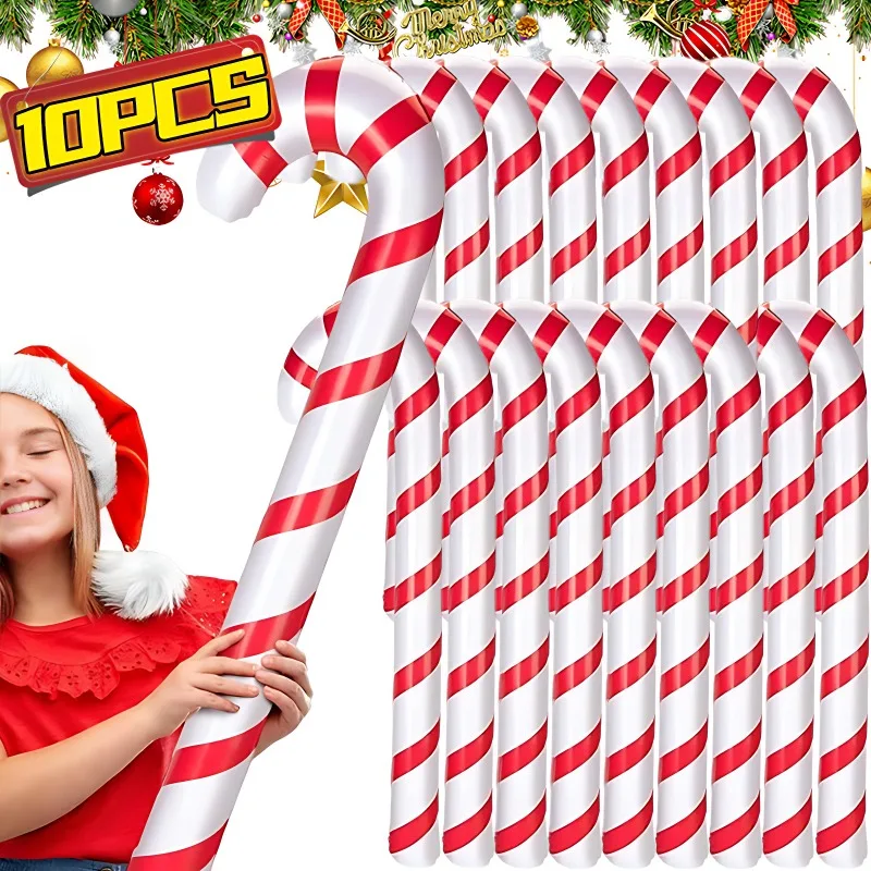 Inflatable Christmas Candy Cane Red White Stripes Candy Cane Balloons ...