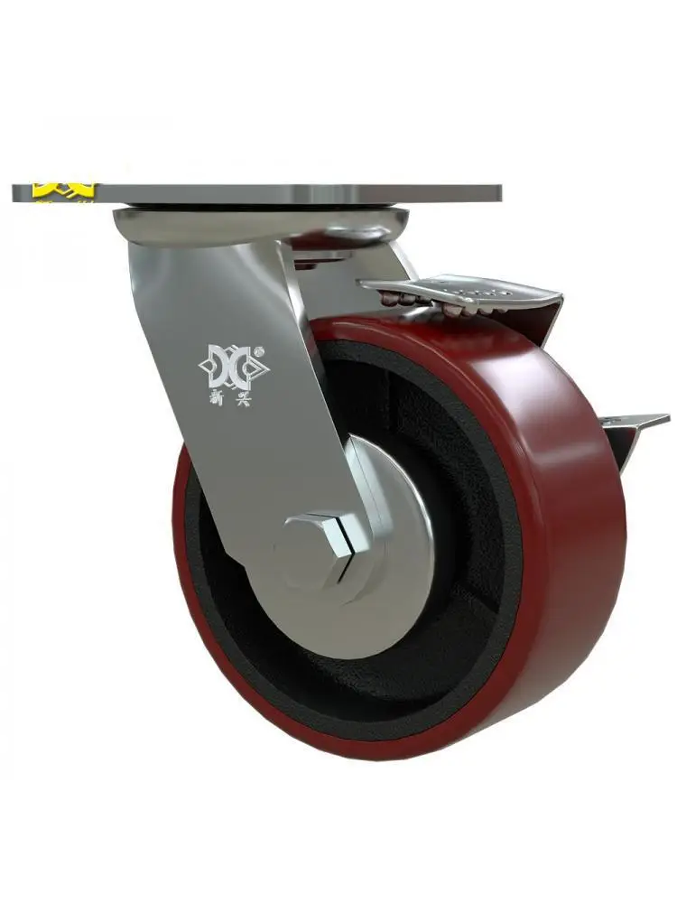 1Pc-Packing-Heavy-duty-5-inch-Cast-Iron-Pu-Polyurethane-Caster-swivel ...