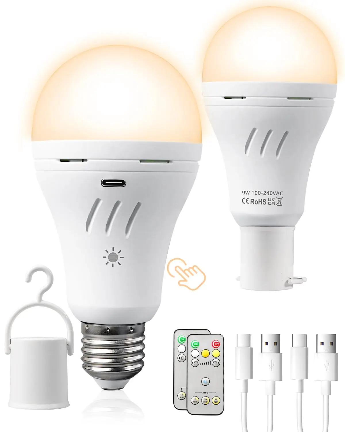 USB-Rechargeable-Light-Bulb-With-Remote-Control-LED-Dimmable-Bulb-With ...
