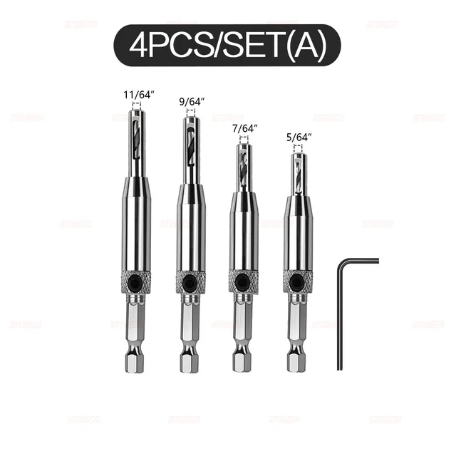STONEGO Self-Centering Core Drill Bit Set for Woodworking, with Hole ...