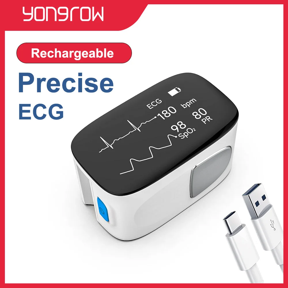 Yongrow-Rechargeable-Finger-Pulse-Oximeter-ECG-Monitoring-Blood-Oxygen ...