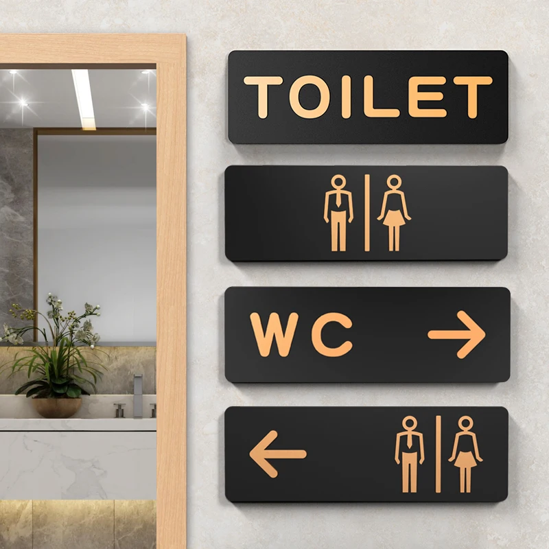 Toilet Signage Men and Women Bathroom Signs WC Public Toilet Guide ...