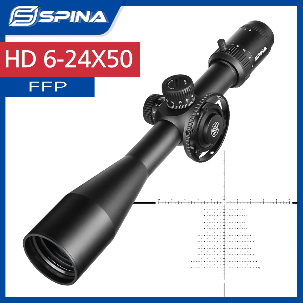 SPINA-OPTICS-HD-6-24X50-FFP-Tactical-Hunting-Riflescope-10yds-Side ...