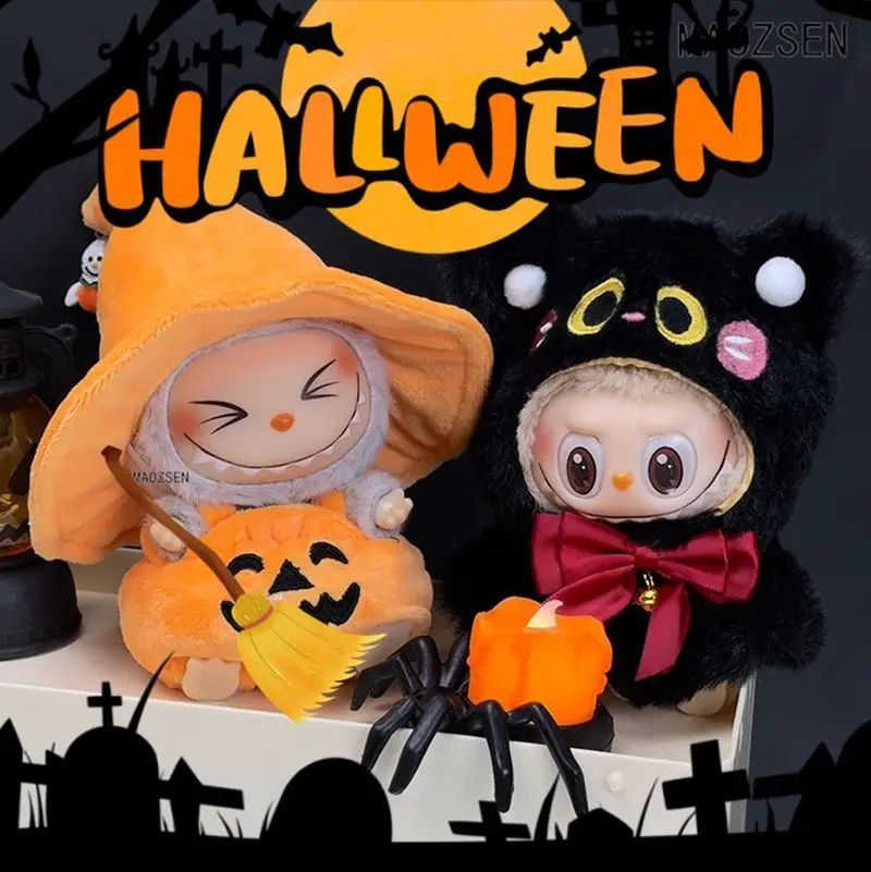 Labubu Clothes Halloween Dress Rag Doll Clothes Pendant Pumpkin Bat ...