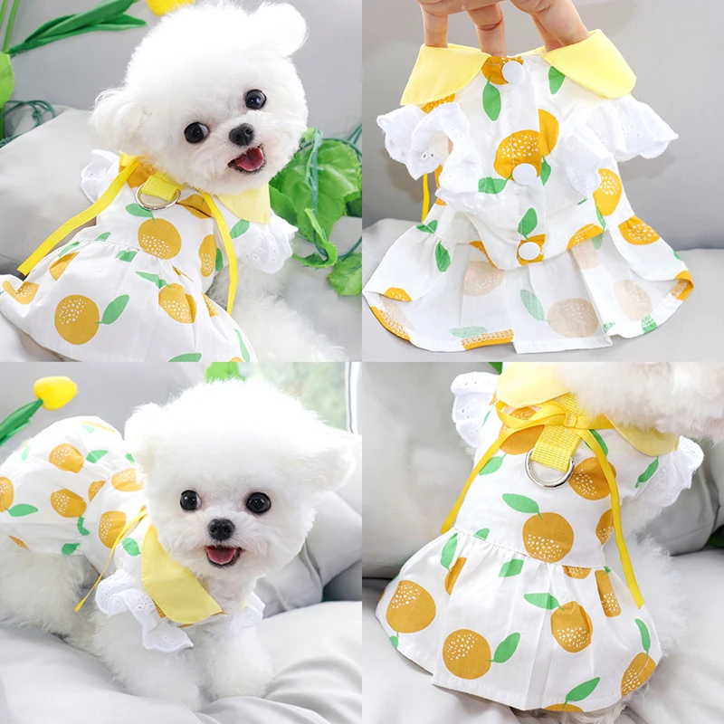 Fashion-Lemon-Dog-Clothes-Summer-Thin-Princess-Dress-Pet-Fruit-Clothes ...